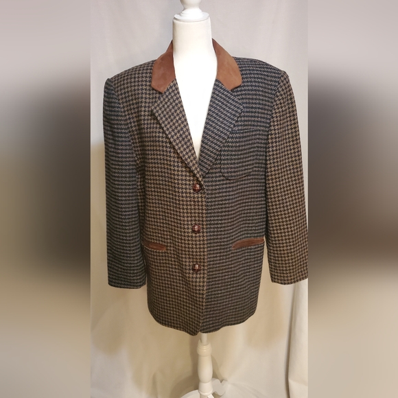 JL Colebrook | Jackets & Coats | Vintage Womens Houndstooth Blazer ...